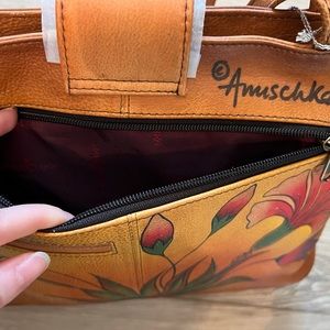 Anuschka | Bags | Nwt Anuschka Hand Painted Brown Leather Handbag ...